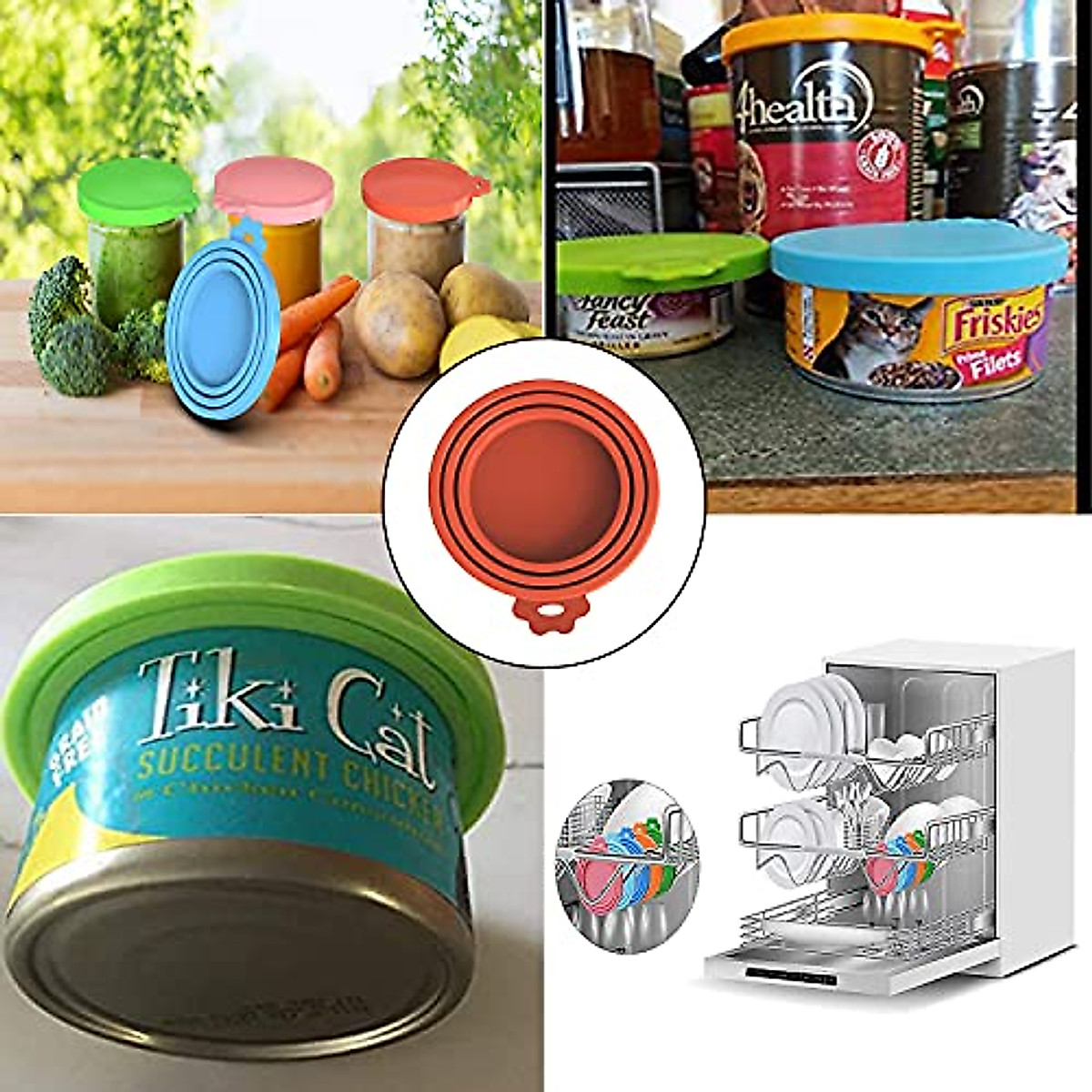 9 Pcs Food Can Lids Pet Can Covers for All Standard Size Dog and Cat Food Can Lids