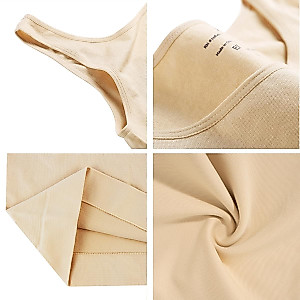 EUYZOU Women's Tummy Control Shapewear Tank Tops - Seamless Body Shaper Compression Top - Black/White/Nude 3pk M