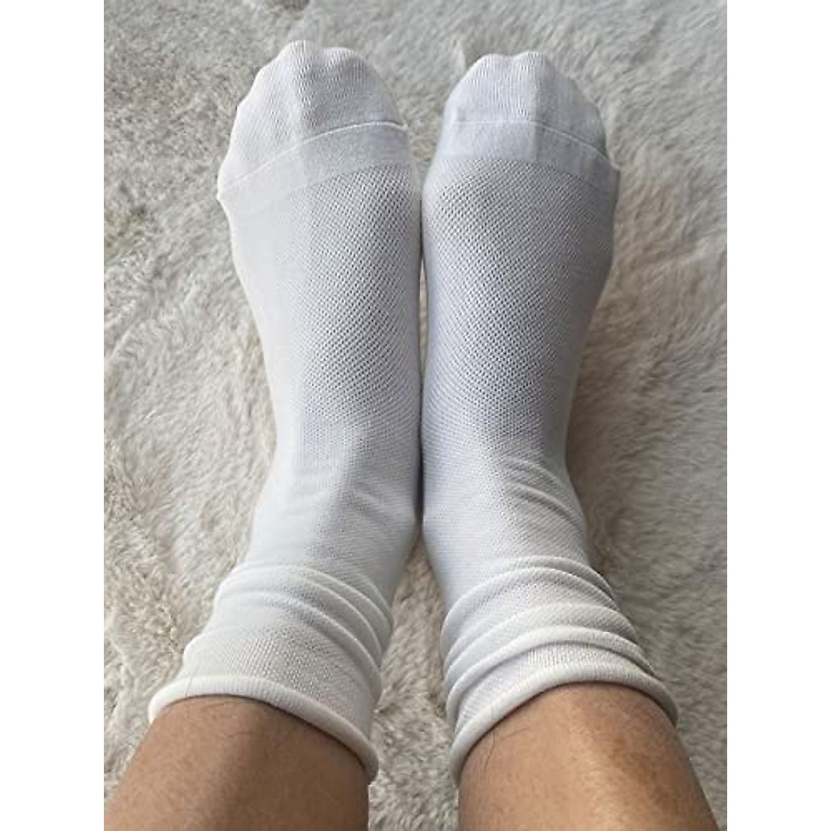 Doitall Women Roll Cuff Socks Womens Loose Casual Cotton Ruffle Slouch Crew Socks Cute White Socks Size 5-7
