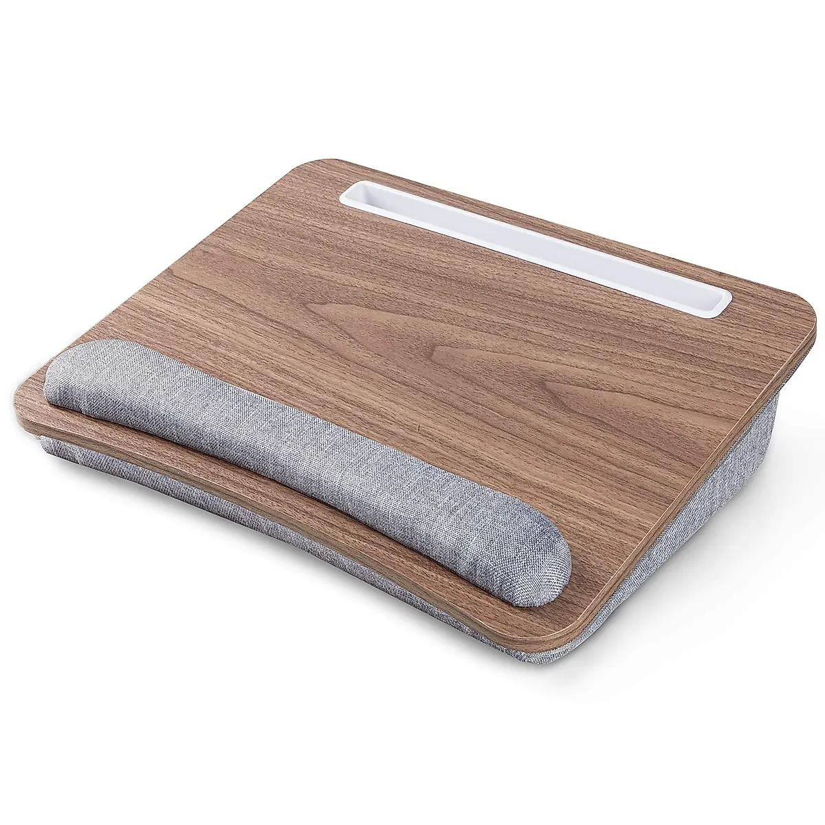 LORYERGO Lap Desk, Lap Desk for Laptop, Fits up to 15.6", Lap Stand for Bed & Couch, Laptop Lap Desk with Cushion, w/ Wrist Pad & Media Slot, for Adult & Kid -LELD12