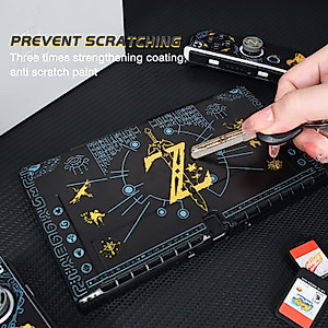 DLseego Switch OLED Protective Case Dockable Hard Shell Black Shockproof Cover Joy Con Skin with 4PCS Thumb Grips Caps Design for Switch OLED New Model