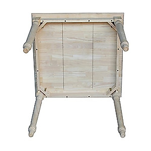 International Concepts Square Solid Wood Top Table with Turned Legs, 30-Inch