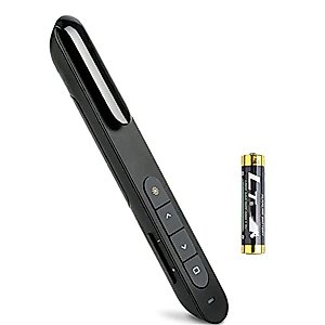 Presentation Clicker USB PowerPoint Clicker Presentation Remote Clicker,2.4G RF Presenter Pointer Slide Advancer with hyplink&Volume Control (Battery Included)