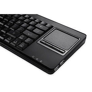 Perixx PERIBOARD-315H, Wired USB Backlit Keyboard with Touchpad and 2 USB Ports, Black (10917)