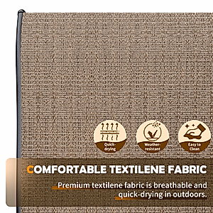 UDPATIO Patio Stackable Chairs Set of 2, Outdoor Dining Chairs with All Weather Breathable Textilene, High Back Metal Frame for Lawn Garden Backyard Deck, Brown