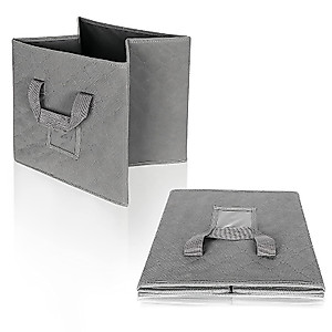 LSNDEE Large Storage Box Organizer, Cloth Storage Bins With Handles, Foldable Fabric Storage Cubes, Closet Organizers For Home And Office, 11.8 "X 11.8 " X 11.8 ", 3 Pack