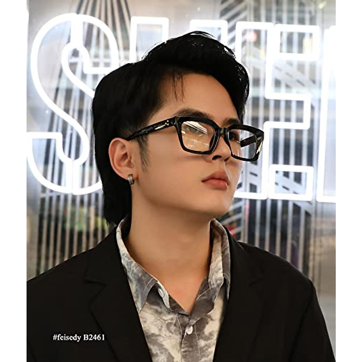 FEISEDY Classic Square Eyewear Non-prescription Thick Glasses Frame for Women B2461