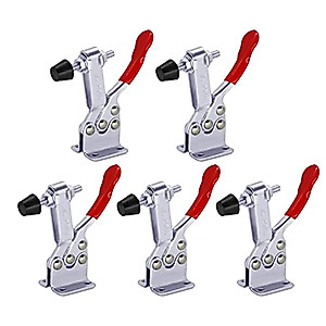 5pack Hold Down Toggle Clamps Woodworking,201B Clamps for Woodworking,Vertical Clamp,Cam Clamp Quick Release Toggle Clamp for CNC Hold Down Clamps,200Lbs Heavy Duty Toggle Clamp for T Track Cam Action