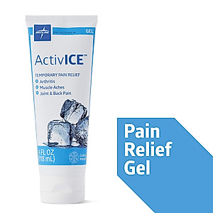 Medline ActivICE Topical Pain Reliever Gel, Great for Arthritis, Muscle Aches and Back Injuries, 4-oz Tube