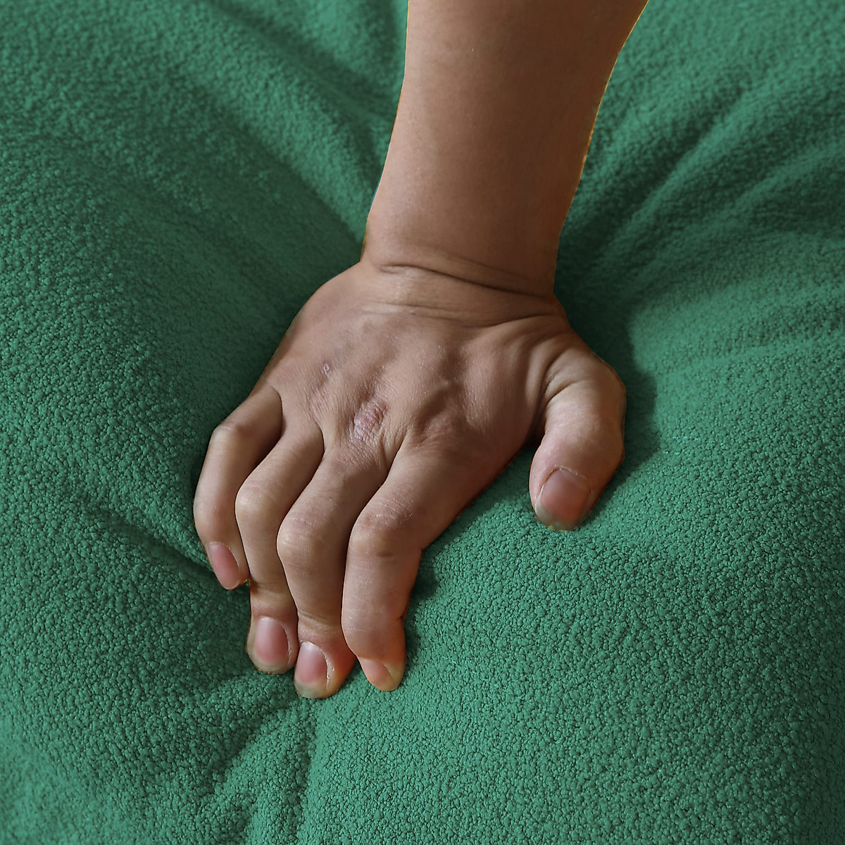 TIFLON Fireside Chair,Lazy Floor Sofa Couches,Teddy Velvet Lounge Chair, Accent Bean Bag Couch,Corner Chair Sofa for Living Room Bedroom Salon Office (Green, 1Seat)