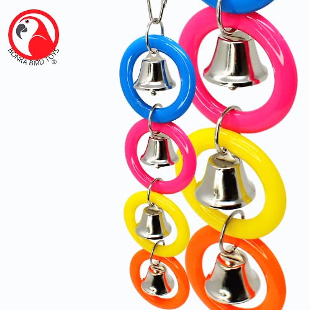 Bonka Bird Toys 945 4 Ring A Ding Bird Toy African Grey Budgie Parakeet Cockatiel Lovebird Cage Parrot Toys
