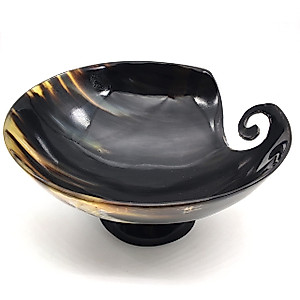 Handmade Yarn Horn Bowl & Yarn Sewing Supplies Large Wool Holder Horn Bowl Made Out of Genuine Horn | Ideal Knitting Crochet Accessories for Knitter| Decorative Bowl