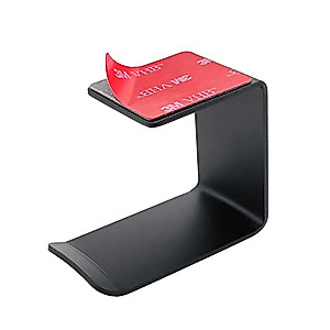 Mt.Jun Aluminum Under-Desk Headphone Hook, with Strong Adhesive VHB Tape, Holds 5 lbs (Black)
