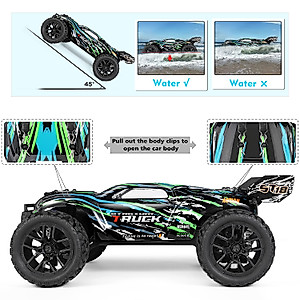 HAIBOXING RC Cars Hailstorm, 36+KM/H High Speed 4WD 1:18 Scale Waterproof Truggy Remote Control Off Road Monster Truck with Two Rechargeable Batteries, All Terrain Toys for Kids and Adult