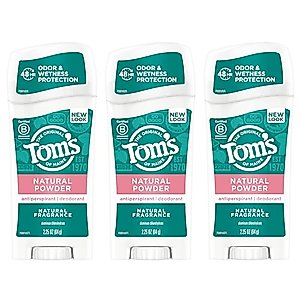 Tom's of Maine Antiperspirant Deodorant for Women, Natural Powder, 2.25 oz. 3-Pack