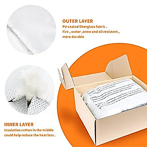 Uniflasy Grill Insulation Blanket for Char Griller 1733, Insulated Grill Cover Heat Blanket Warmer fits Char-Griller Smokin' Champ Charcoal Offset Smoker Grills Accessories Insulating Blanket