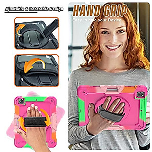 Herize Case Compatibility with iPad 12.9 6th/5th/4th Generation with Screen Protector Pen Holder Swivel Stand Shoulder Strap | Full Body High Impact Resistant Kidsproof Drop Protection