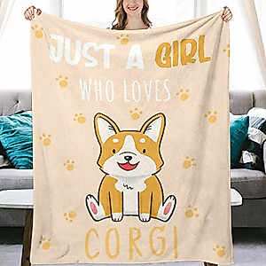 Corgi Blanket Gifts, 40"x50" Soft Fleece Corgi Throw Blanket for Corgi Lovers, Lightweight, Soft, Cozy, Warm Corgi Theme Gifts for Bed Couch