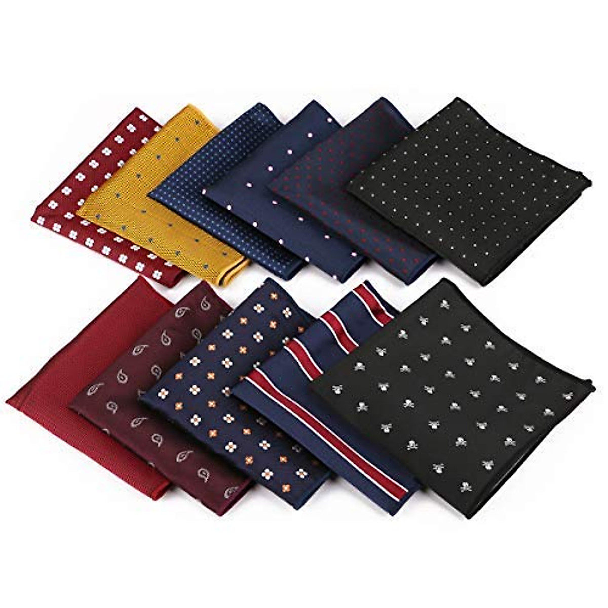 driew 11 Pcs Men Suit Pocket Square Handkerchiefs with Assorted Pattern
