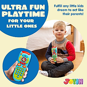 JOYIN Baby Learning Phone and Remote Toy for Toddler Fun Smartphone Toys with Music for Infants, Kids, Boys or Girls, Holiday Stocking Stuffers, Birthday and Toddler Presents Toys