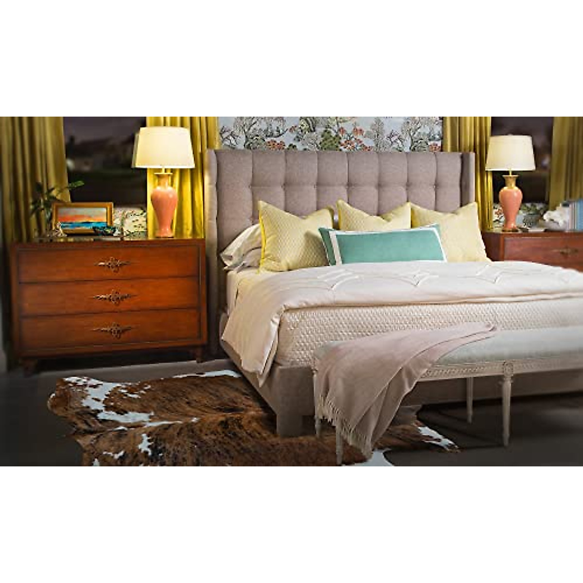 bonanza leathers Genuine Cowhide Rug Classic Tricolor Size S/L/XL 5X6/6X7/7X8 FT (L)