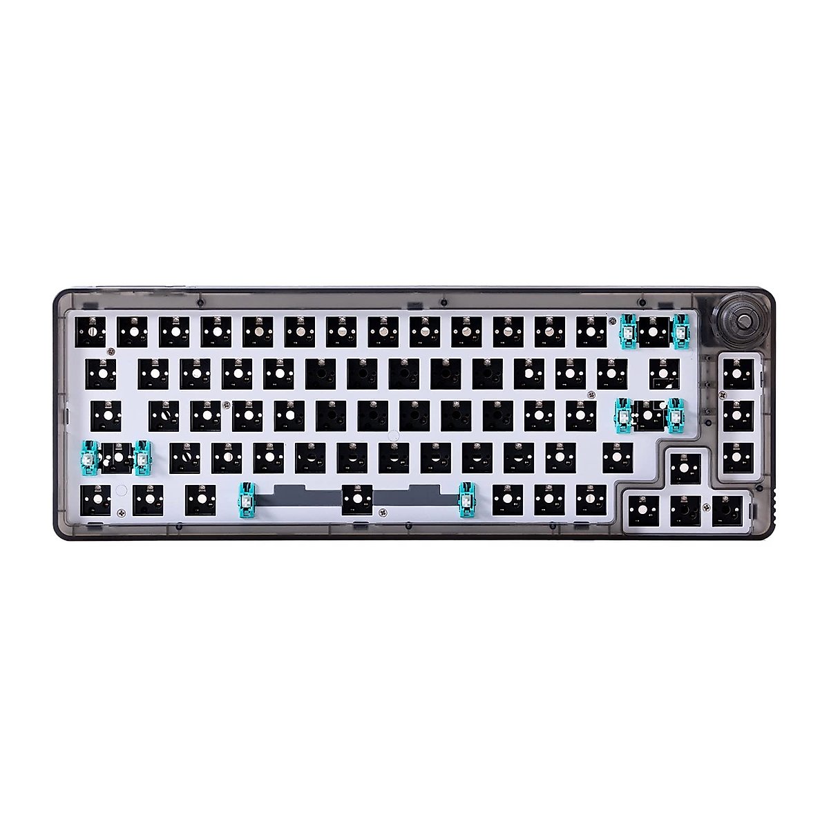 GK GAMAKAY LK67 RGB Modular DIY Mechanical Keyboard, 67 Keys Hot Swap 3pin/5pin Switches, Programmable Triple Mode Bluetooth 5.0/USB-C Wired/2.4GHz Wireless Customized Keyboard Kit (Clear Black)