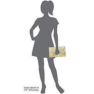 JNB Crushed Metallic Envelope Clutch, Gold