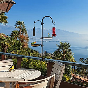 Deck Hook Bird Feeder Pole Porch Multi Hook Bird Feeding Station Kit Multi Feeder Hanging Kit Premium Bird Bath for Attracting Wild Birds Planter Hanger