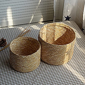 Adarl Decorative Baskets with Lid, Woven Storage Baskets for Home Office Decor