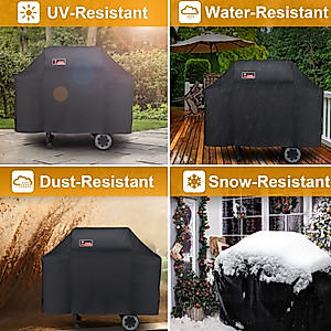 Kingkong 7573/7106 Cover for Weber Spirit 200, 300 Series and Genesis Silver Gas Grill Brush, Black