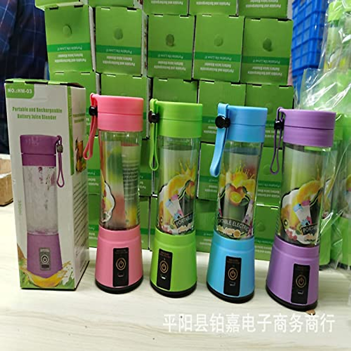 Portable Blender, 6-Blade Cutter ,Handheld Fruit Squeezer Smoothie Blende, Personal Size Blenders with USB Rechargeable Mini Fruit Juice Mixer, Mini Juicer Smoothie Blender Bottles Travel 380ML (Green)