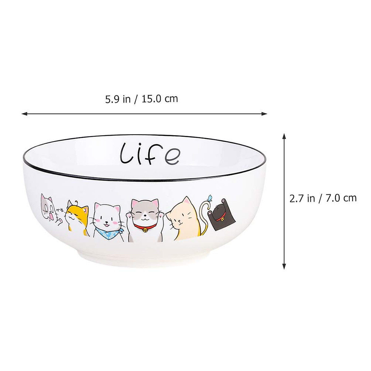 Hemoton 1 Pc 6 Cat Ceramic Bowl Cutlery Container for Rice Containers for Fruit Dessert Bowls Salad Ceramic Salad Serving Dinnerware Vegetable Tool Tray Salad Bowl Ceramics Toddler Snack