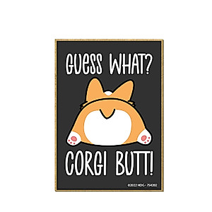 Honey Dew Gifts, Guess What Corgi Butt, 2.5 inch by 3.5 inch, Made In USA, Refrigerator Magnets, Fridge Magnets, Decorative Magnets, Fur Moms, Gift for Pet Lovers, Corgi Gift, Corgi Stuff, Corgi Decor