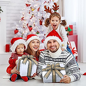 2 Rolls Christmas Buffalo Plaid Wired Edge Ribbons Christmas Tree Burlap Fabric Craft Ribbon Wrapping Ribbon with Checkered Edge, 216 Inch (Black and White,1.5 Inch Width)