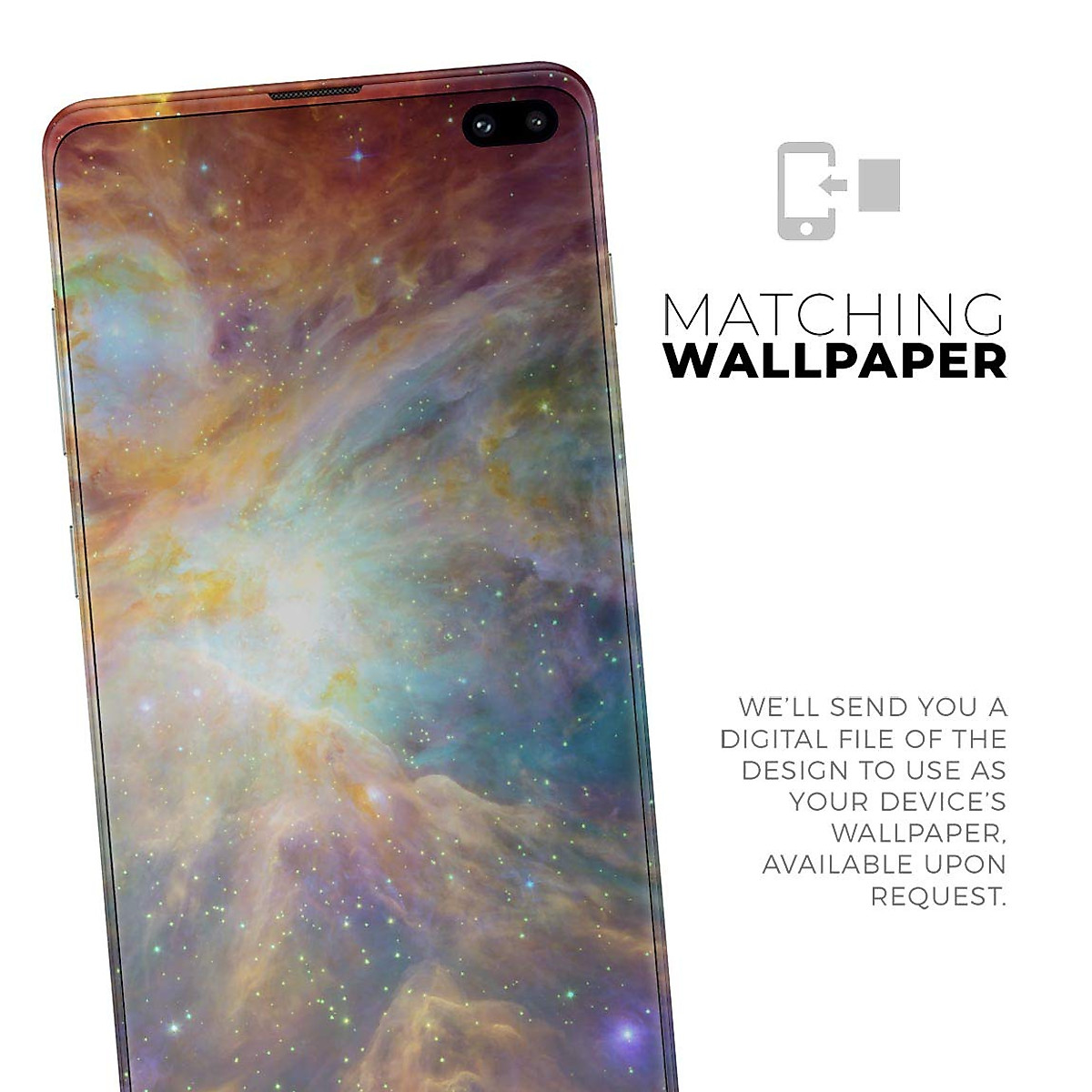 DesignSkinz Mutli-Colored Clouded Universe Protective Vinyl Decal Wrap Skin Cover Compatible with The Samsung Galaxy S20 (Screen Trim & Back Glass Skin)