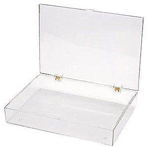 Pioneer Plastics 700C Clear Rectangular Plastic Container with Snap Closure Lid, 13.125" W x 9.1875" D x 2" H, Pack of 4