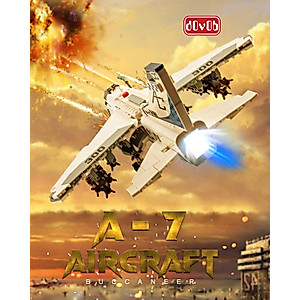 dOvOb Military A-7 Fighter Jet Building Blocks Set, Fighting Falcon Army Plane Toys as Gift for Kids or Adult (683 Pieces)