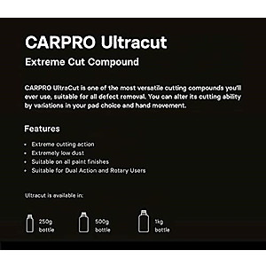 CARPRO UltraCut - 250ml - Extreme Cut Compound, Low Dusting, Minimal Hazing, for Rotary or DA Polishing with Long Work Time