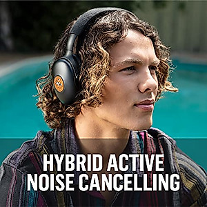 House of Marley Positive Vibration XL ANC: Noise Cancelling Over-Ear Headphones with Microphone, Wireless Bluetooth Connectivity, and 26 Hours of Playtime