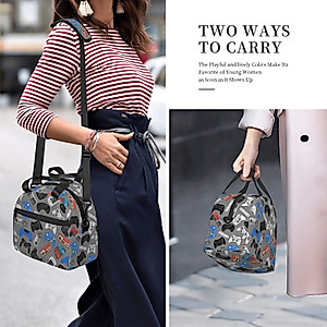 Colorful Video Game Controller Background Lunch Bag Reusable Insulated Lunch Tote Bag Lunchbox Container With Adjustable Shoulder Strap For Office Work School Picnic Travel