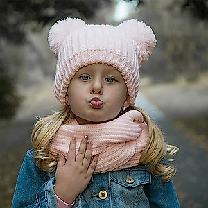 FURTALK Toddler Winter Hat Pom Beanie Fleece Lined Knit Hats for Baby Kids Boys Girls 1-3 Years