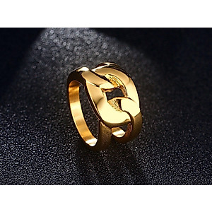 VNOX Womens Stainless Steel Linked Cuff Ring for Wedding Band Engagement Promise Size 8