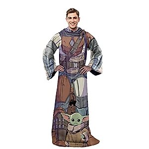 Northwest Star Wars: The Mandalorian Comfy Mando Adult Silk Touch Comfy Throw Blanket with Sleeves, 48" x 71"