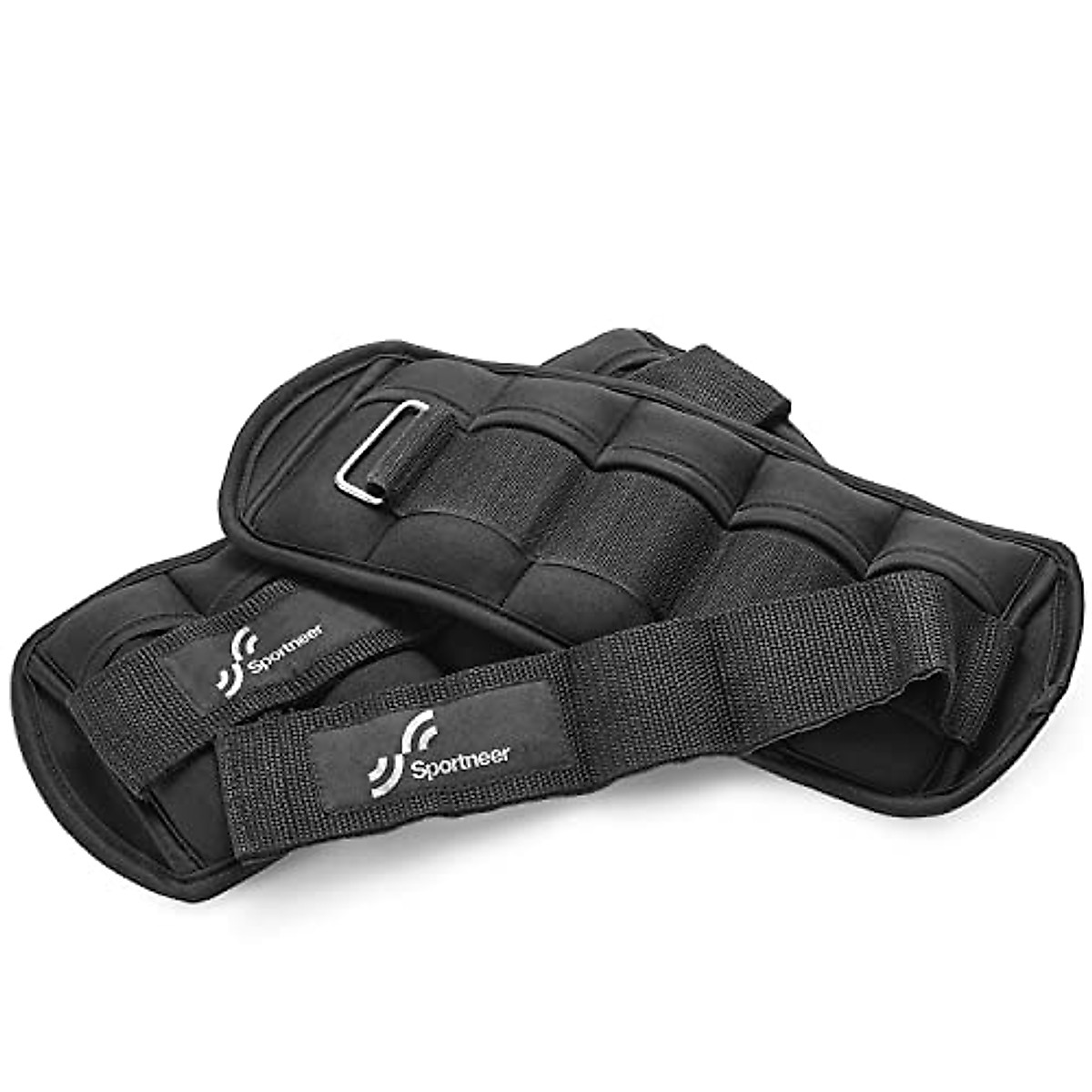 Sportneer Adjustable Ankle Weights 1 Pair 2 4 6 8 10 Lbs Leg Weight Straps for Women Men, Weighted Ankle Weights Set for Gym,Fitness, Workout,Walking, Jogging,1-5 lbs for Each Ankle, 1 Pair 2-10 lbs (Black)