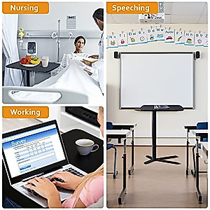 28 Inch Height Adjustable Standing Desk, Utureal Pneumatic Writing Computer Desk for Small Spaces, Ergonomic Lectern Podium with Steady Claw Base, Sit Stand Workstation for School, Home, Office |Black