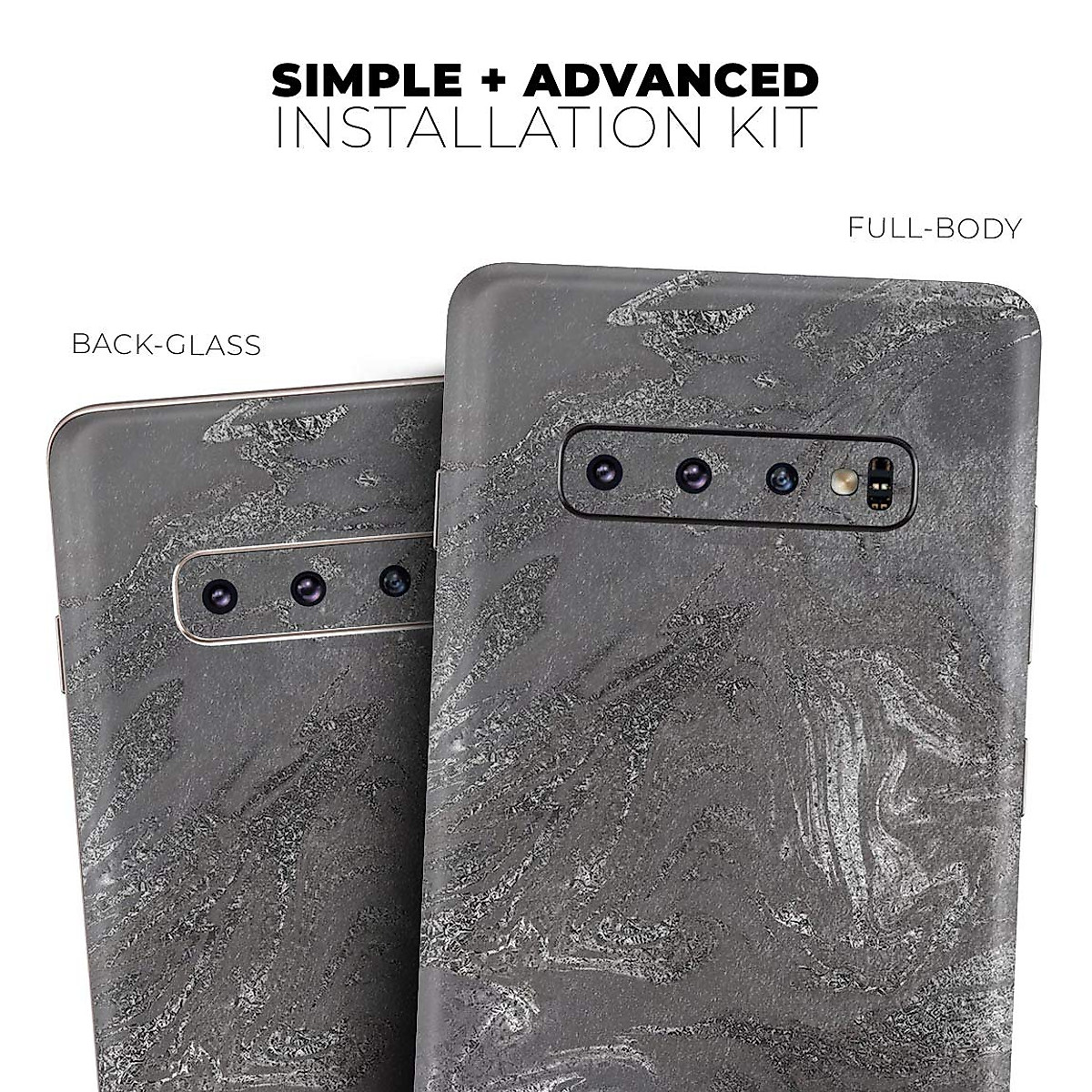 DesignSkinz Black & Silver Marble Swirl V5 | Protective Vinyl Decal Wrap Skin Cover Compatible with The Samsung Galaxy Note 10 LITE (Full-Body, Screen Trim & Back Glass Skin)