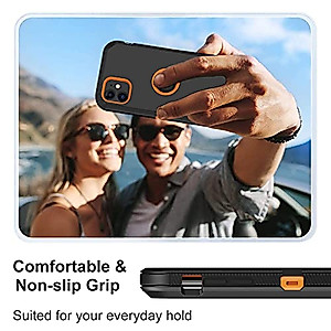 Aimoll-88 iPhone 11 Heavy Duty Case - Built-in Screen Protector, Shockproof & Dust Proof, Rugged 3-Layer Protection, Black/Orange