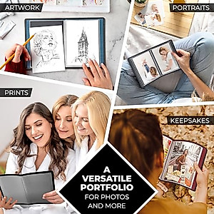 Dunwell Small Photo Album 4x6 (2-Pack), 4 x 6 Photo & Art Portfolio Presentation Book, Each Shows 48 Pages, Professional Mini Photo Book for 4x6 Pictures, Postcards, Artwork, Keepsakes