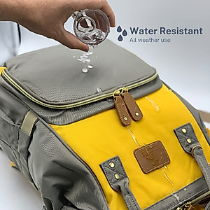 Babykargo Diaper Bag Backpack, Large Capacity, Shower gift, Water Resistant, Tote, Travel Bag & FREE Accessories (Yellow-Gray)