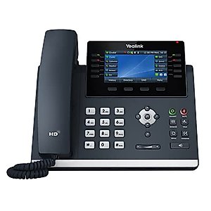 Yealink T46U IP Phone, 16 VoIP Accounts. 4.3-Inch Color Display. Dual USB 2.0, Dual-Port Gigabit Ethernet, 802.3af PoE, Power Adapter Not Included (SIP-T46U)